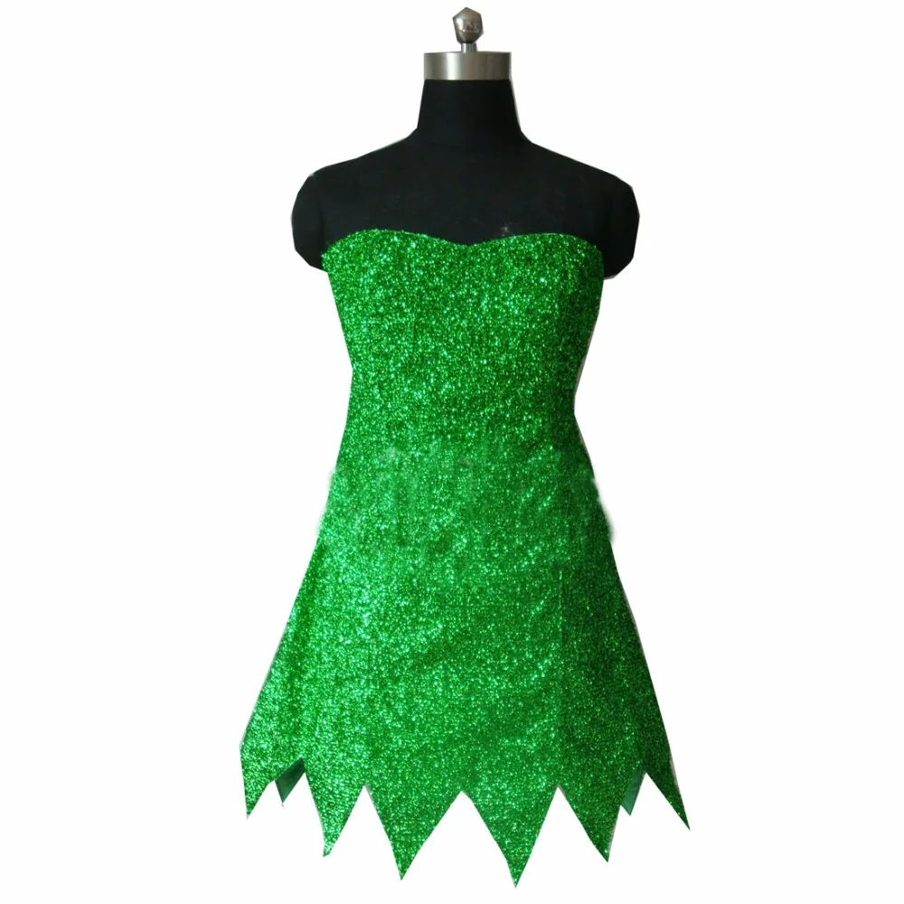 2017 Princess Tinkerbell Dress Sexy Fancy Movie Cosplay Green Fairy