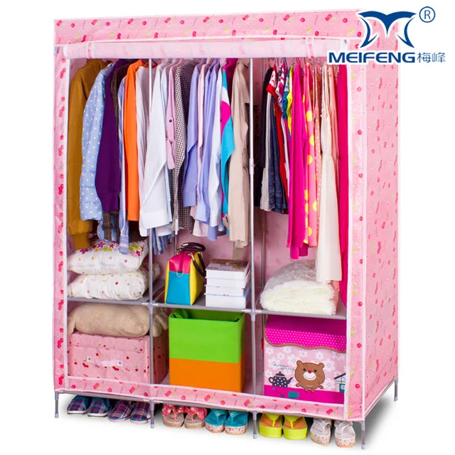 Simple cloth clothes cupboard assembly storage reservoirs placed thick ...