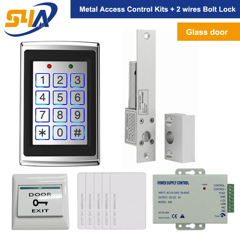 Metal Access Control System For Apartment Glass Door Work With Dropbolt ...