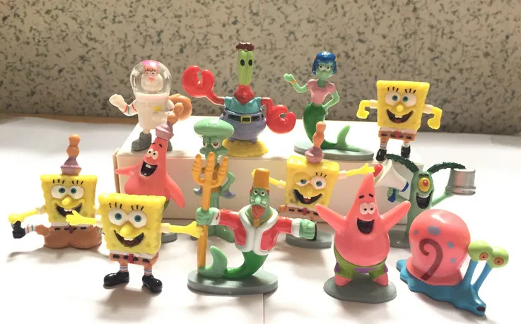 Free Shipping 130pcs/10set Anime Spongebob Model Bob Sponge Pvc Dolls ...
