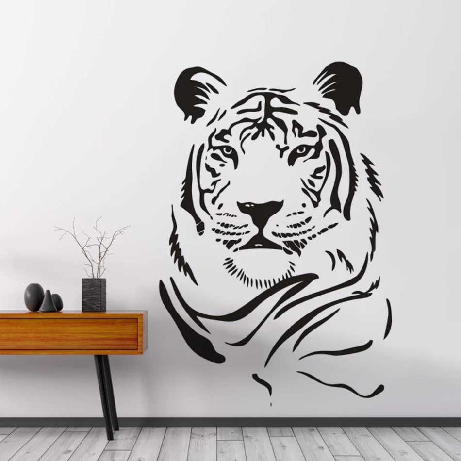 Wild Animals Wall Stickers Tiger Head Vinyl Decal Forest Theme Wall ...