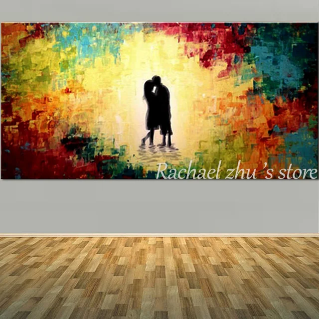 Aliexpress.com : Buy Hand Painted Modern Abstract Couple Kissing Oil ...