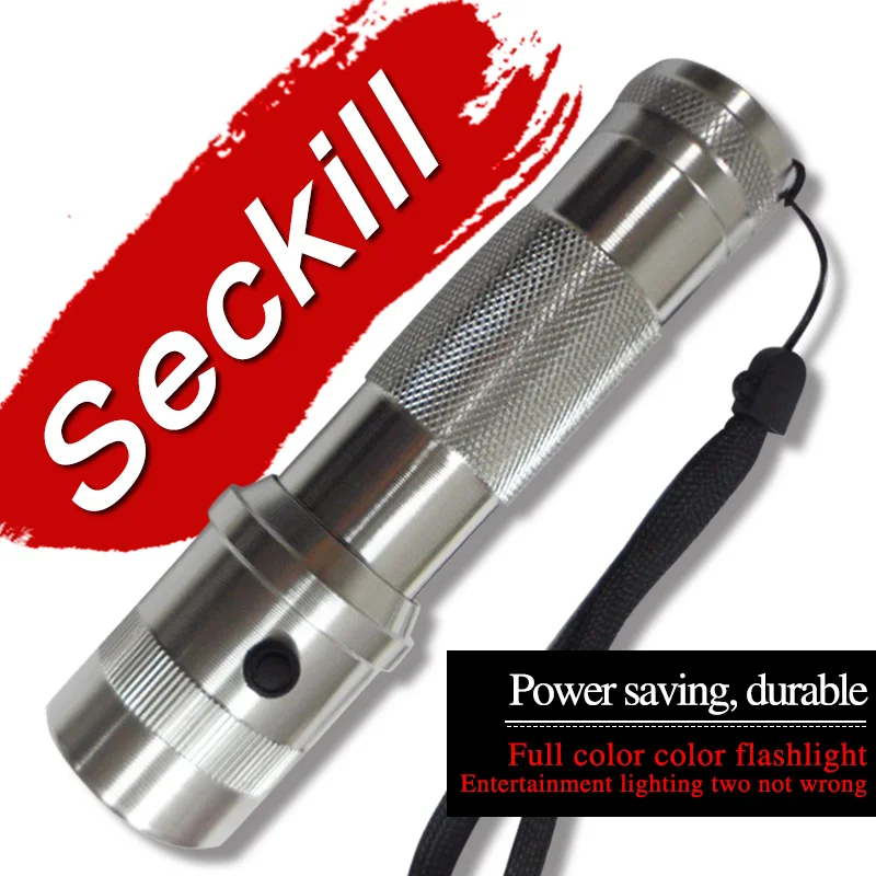 Full Color Flashlight with High Power LED Ten kinds of color change ...