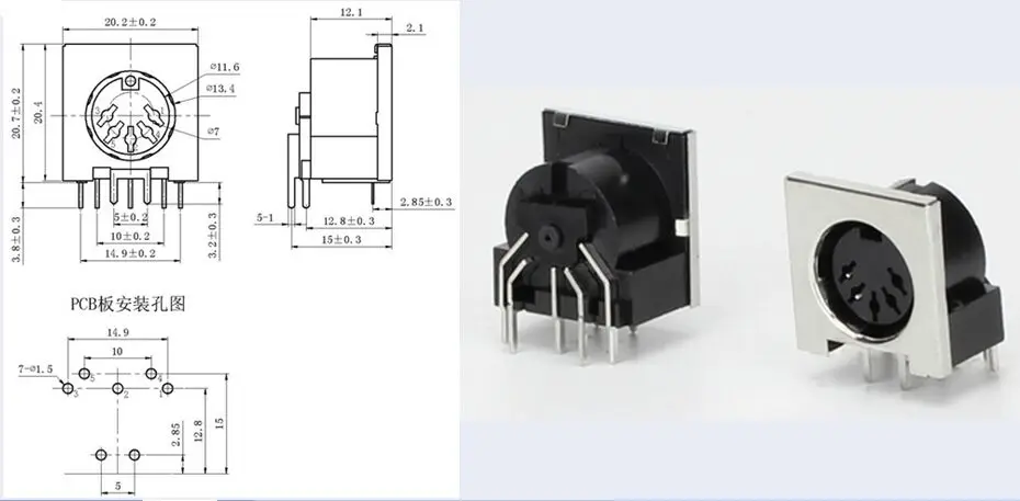 Shield-S-terminal-DS-5-02A-S-video-Video-socket-DS-DC-female-socket ...