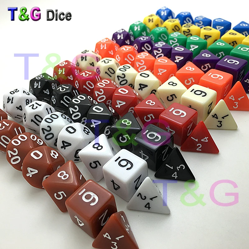 Wholesales dice game 7pc/lot High Quality Multi colored Dice Set D4,6,8 ...