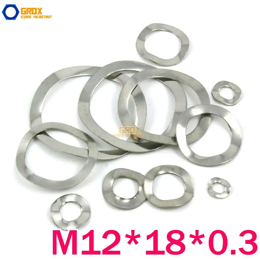 60 Pieces M12*18*0.3mm Wave Washer Spring Washer 304 Stainless Steel ...