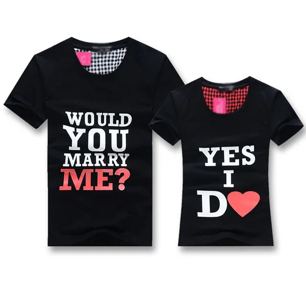 Free Shipping Fashion Lovers Clothes Heart Pattern T-shirt Propose ...