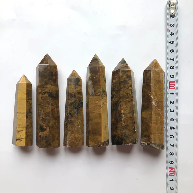 Натуральный кристалл питерсайт яшма в виде жезла с наконечником камень ...