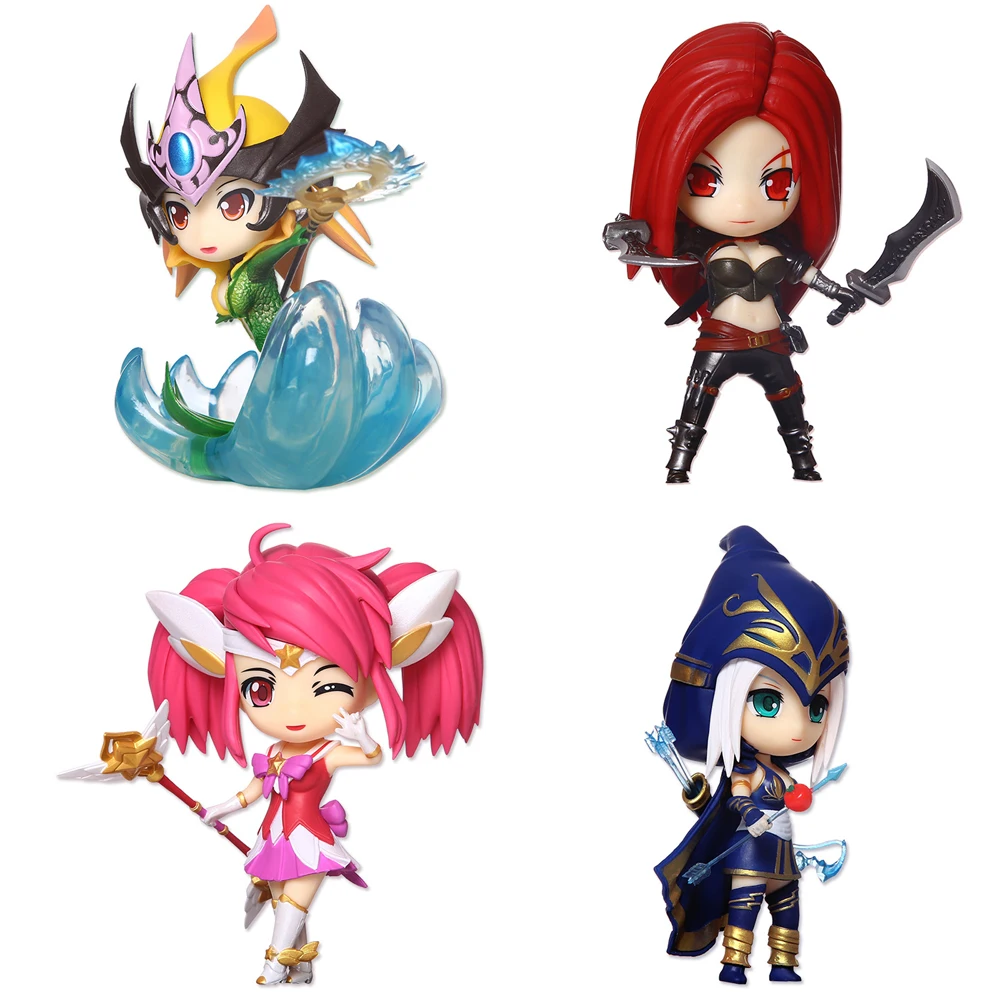 WHSSXZ LOL PVC Action Figure 4 Styles Ashe/Lux/Katarina/Nami Toys Great ...
