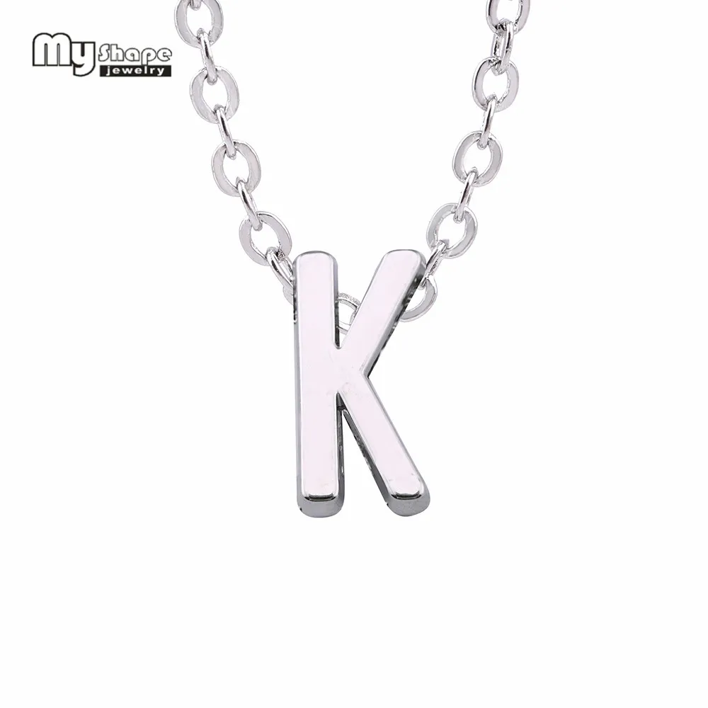 My Shape Fashion Initial Capital Letter Pendant Statement Necklace Znic