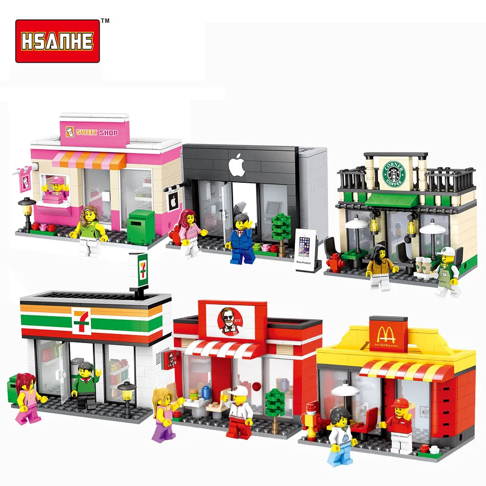 HSANHE City Series Mini Street Scene 3D Model Retail Store Shop with ...