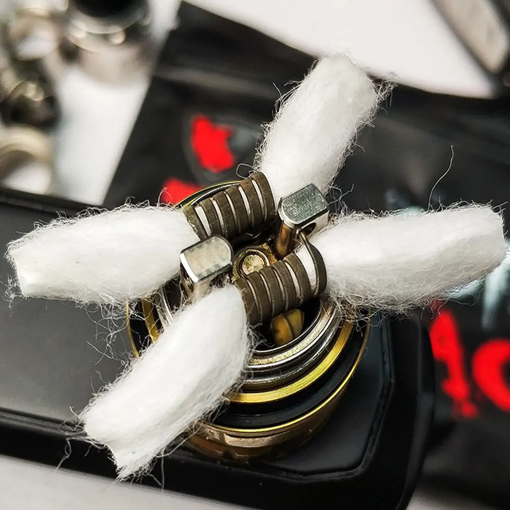 100 % RDA RBA DIY 아토 마이저 코일 거대한 수증기 윅 10pcs에 대한 원래 일본 유기농 무지 면화 전자 담배 ...