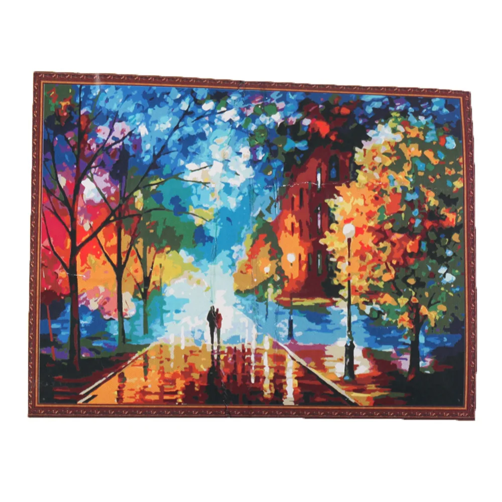 NEW DIY Digital Paint By Number On Canvas Kit Lover Walking In The Rain ...