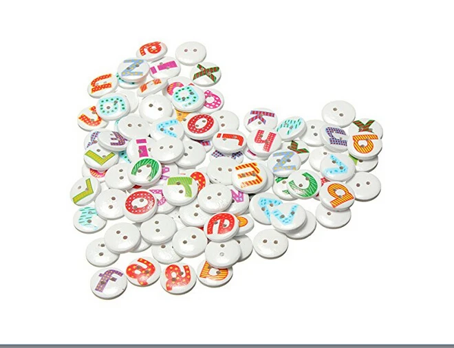 New arrival 200pcs Colorful hand painted round wooden alphabet letter ...
