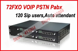 PBX SIP with 72 FXO ports, PSTN to voip call terminal, pbx with remote ...