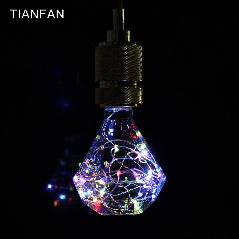 Edison Led Bulb Diamond RGB Flash 220V E27 1.8W Copper Wire Festoon ...