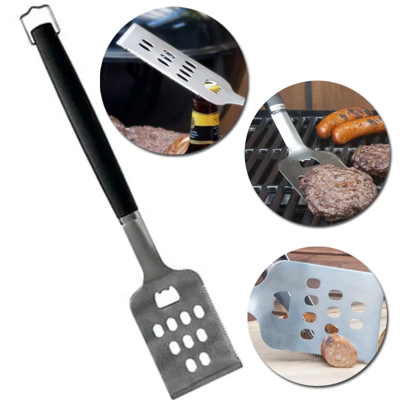 New 17'' (44cm) Stainless steel BBQ Shovel Leak steak spade Multi ...