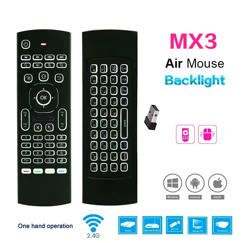 MX3 Air Mouse Backlight Optional MX3 mini keyboard 2.4G Remote ...