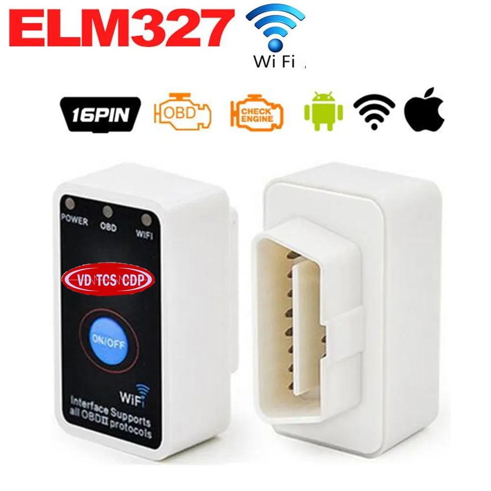 Super Mini ELM327 Wifi ELM 327 White OBD2 OBD ii CAN BUS Diagnostic ...