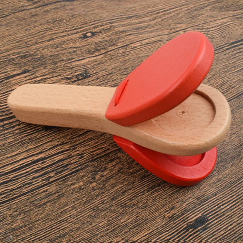Wooden Percussion Handle Clapping Castanets Board for Baby Musical ...