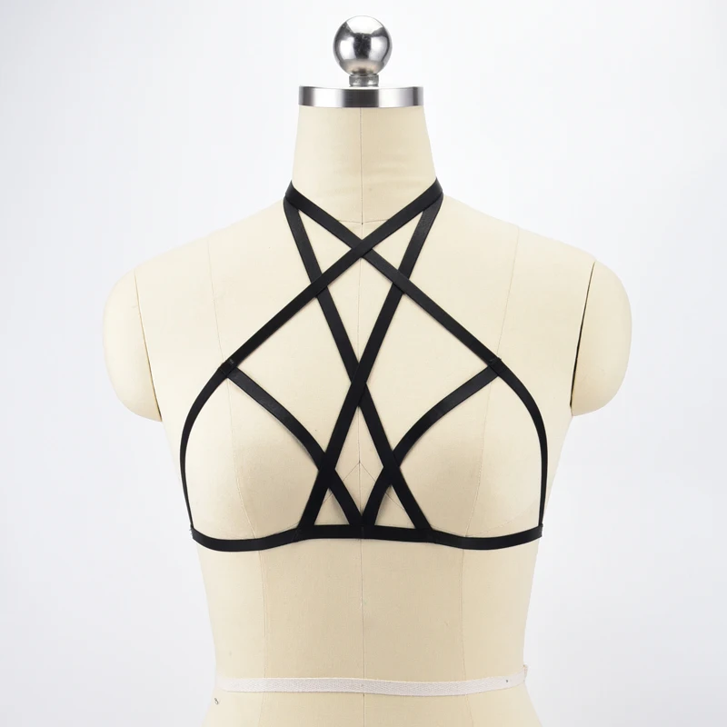 Criss Cross Body Harness Frame Cage Bra Women Open Chest Harness Bra ...