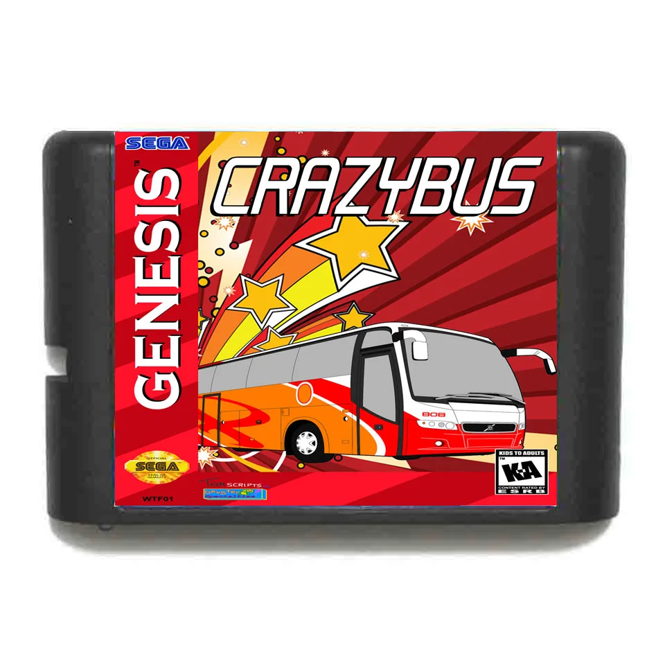 Crazy Bus 16 Bit MD Game Card For Sega Mega Drive For Genesis-in Memory ...