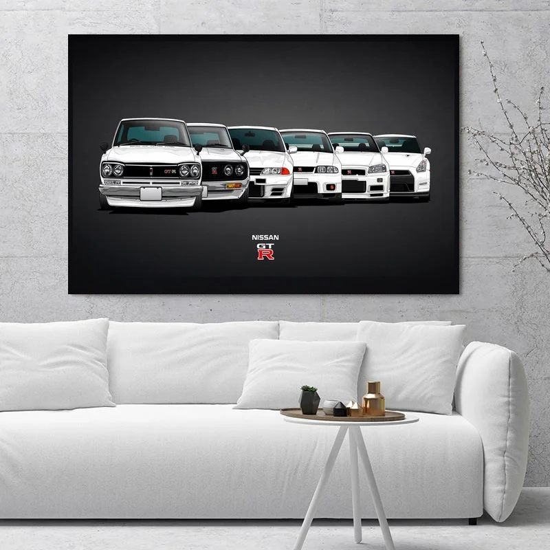 Nissan GTR Car Models Super Power Car Silk Poster Art Print Canvas ...