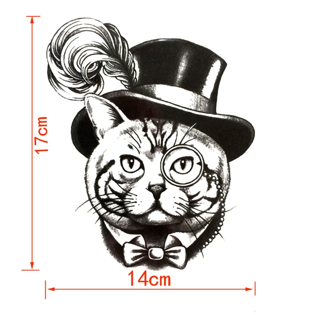 Monocle Cat Tattoo