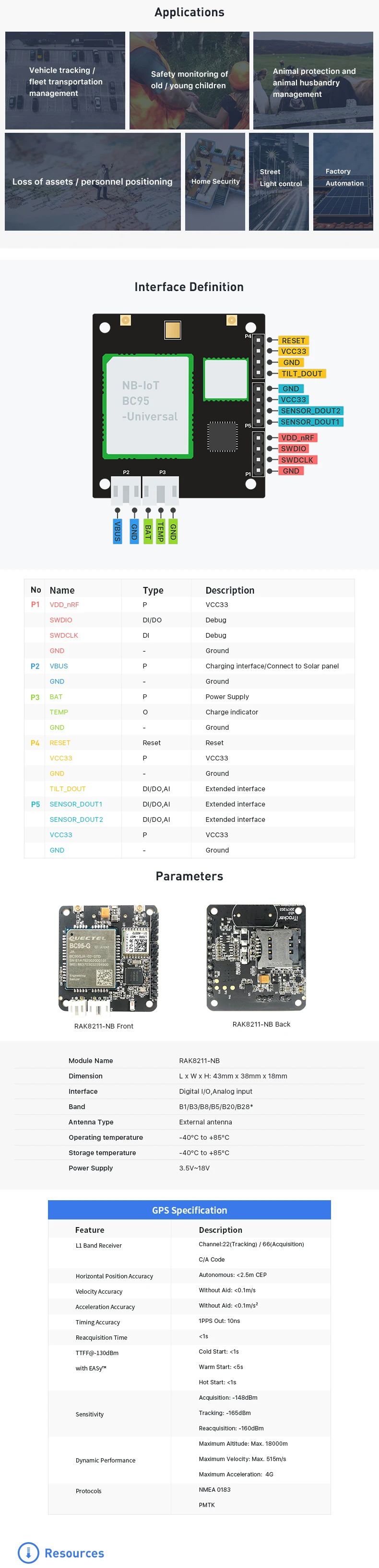 Rak8211-nb Itracker Nb-iot Tracker Module, Bc95 Support Global Band, Nbiot+ble+gps+sensors ...