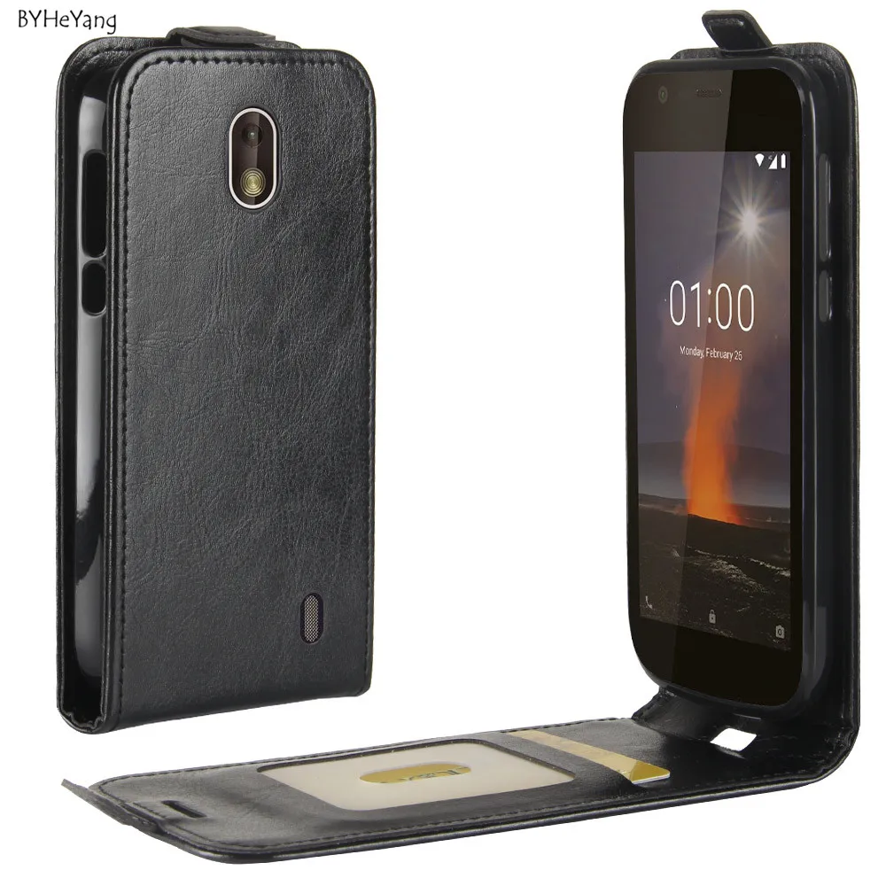 For Nokia 1 Case Nokia 1 2018 Case Leather Vertical Flip Wallet Phone ...