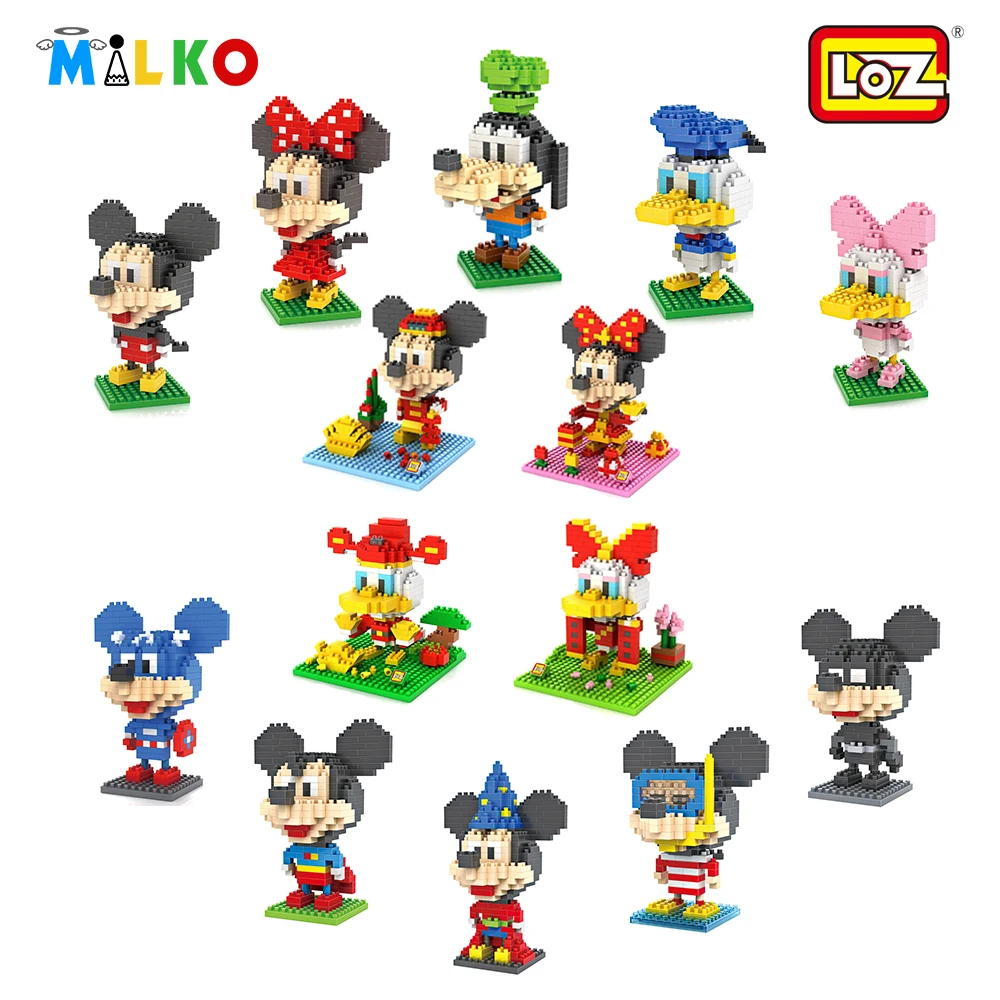 loz mickey mouse figure models building blocks kids bricks early ...