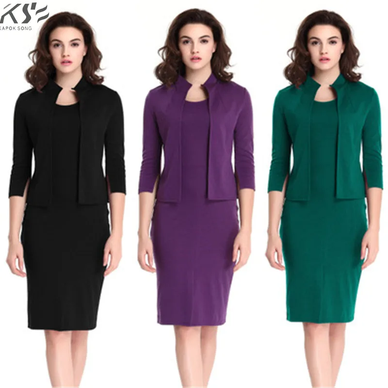 2018 new women dress 2sets suits occupation suit business offical dress ...