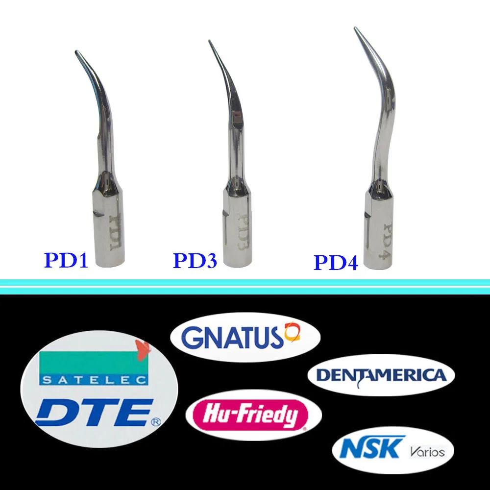 3 개/대 치과 초음파 스케일러 팁 PD1, PD3, PD4 DTE/ Satelec/ NSK Varios/ Gnatus ...