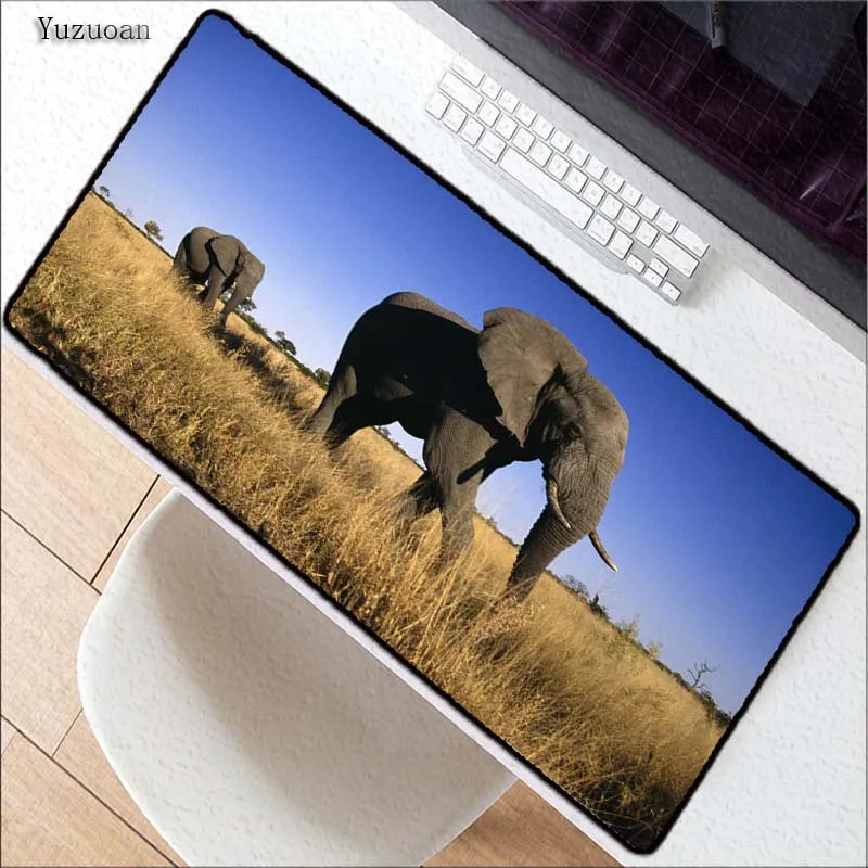 Yuzuoan Elephant Vintage Style Anti slip Mousepad Computer Large Mouse ...