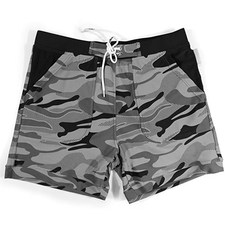 Men Swimwear Sexy Swimsuits Camouflage Basic Swimming Trunks Surf