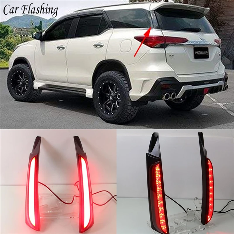 Car Flashing 1 Set LED Reflector Rear Lamp For Toyota Fortuner 2015 ...