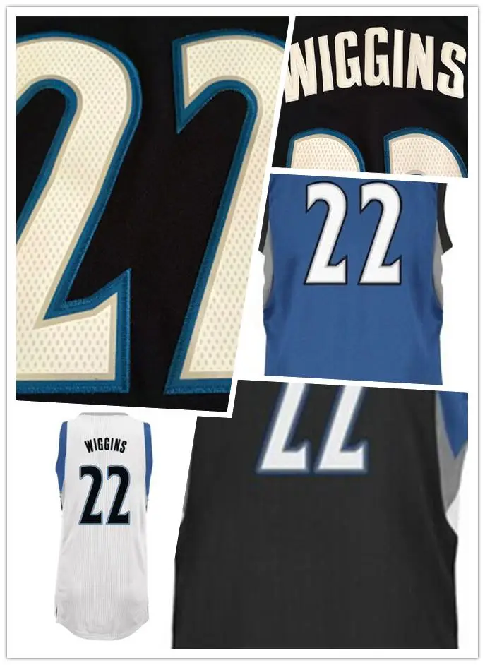Minnesota #22 Andrew Wiggins Jerseys del baloncesto, barato negro, azul ...