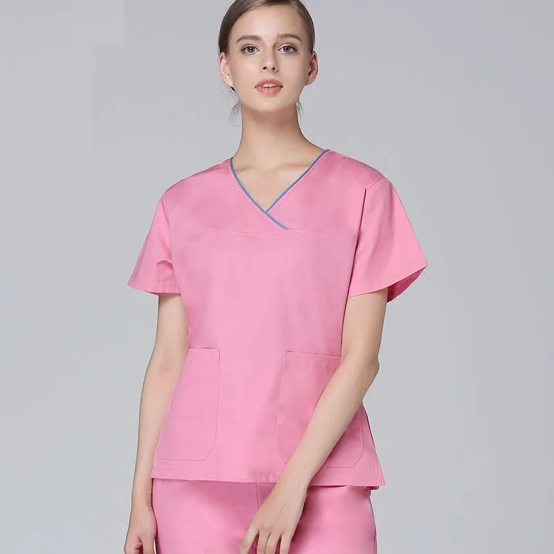 New arrival high quality women pink scrub suits hospital durable and ...