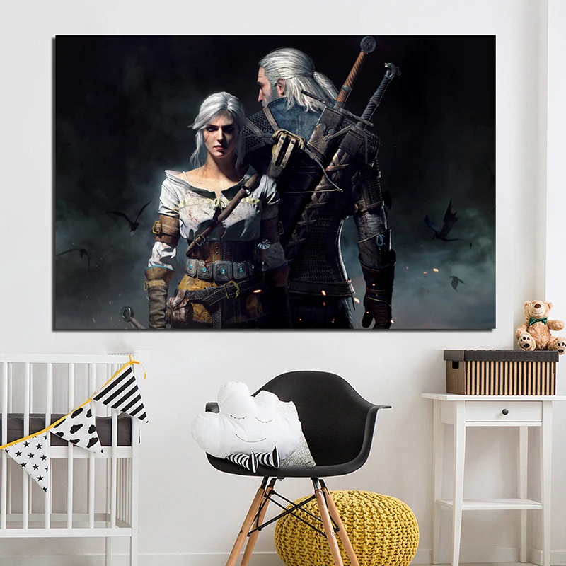 The Witcher 3 Wild Hunt Geralt And Ciri Canvas Painting Prints Living ...