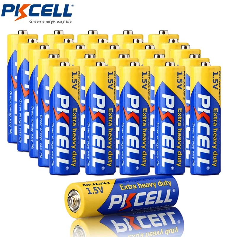 20 x PKCELL R6P 1.5V AA R6P UM3 MN1500 E91 Battery Dry Battery Super ...