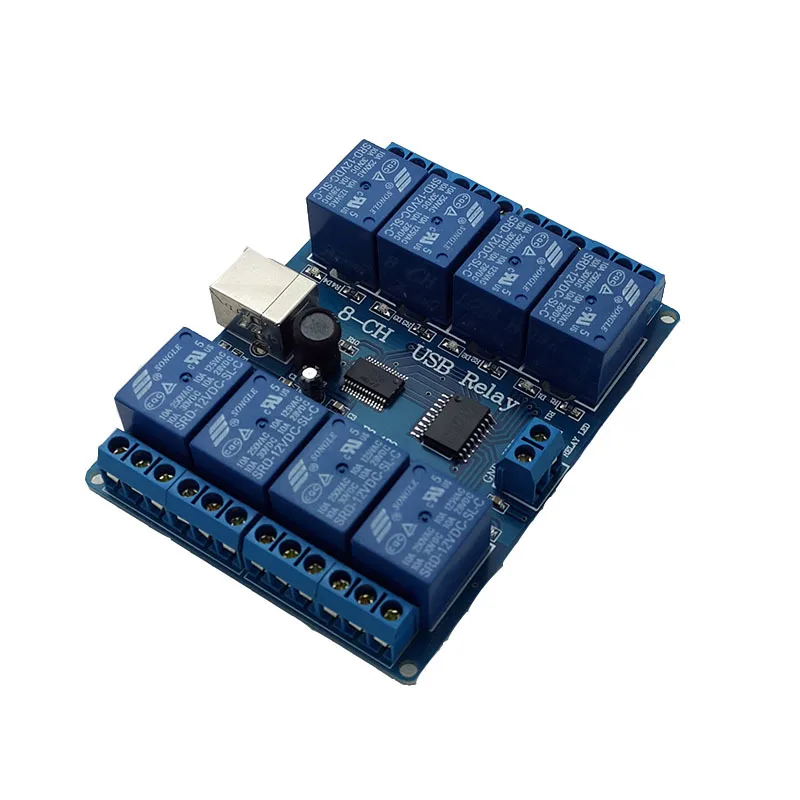 8 Channel USB Relay Module 12V 10A Soft Auto control Relay board with ...