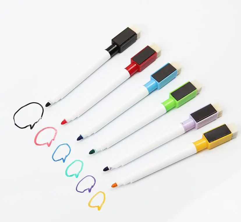 6 Pcs/Set Magnetic Whiteboard Pen Erasable Dry White Board Markers ...