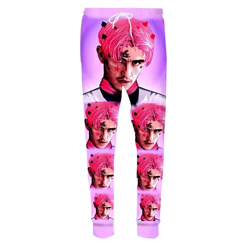 2018 3D Print Lil Peep Trousers Man Big Size Straight Harem Casual ...
