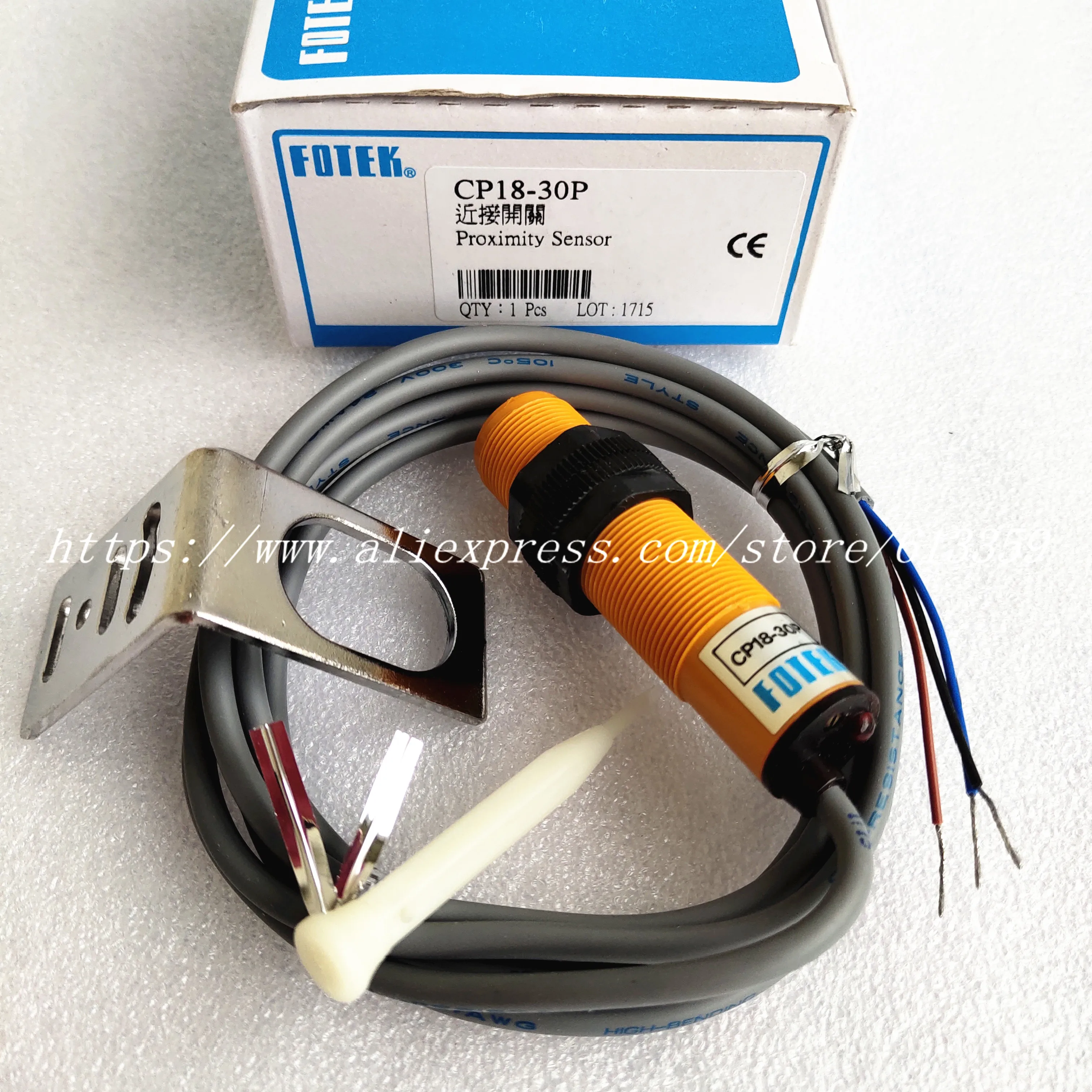 CP18 30P fotek pnp nenhum sensor capacitivo cilíndrico 10 30vdc 100% do interruptor de ...