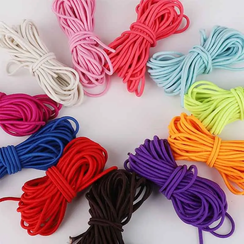 5yard/roll Colorful Round Rubber Nylon Elastic Rope Threads Dia 2.5mm ...