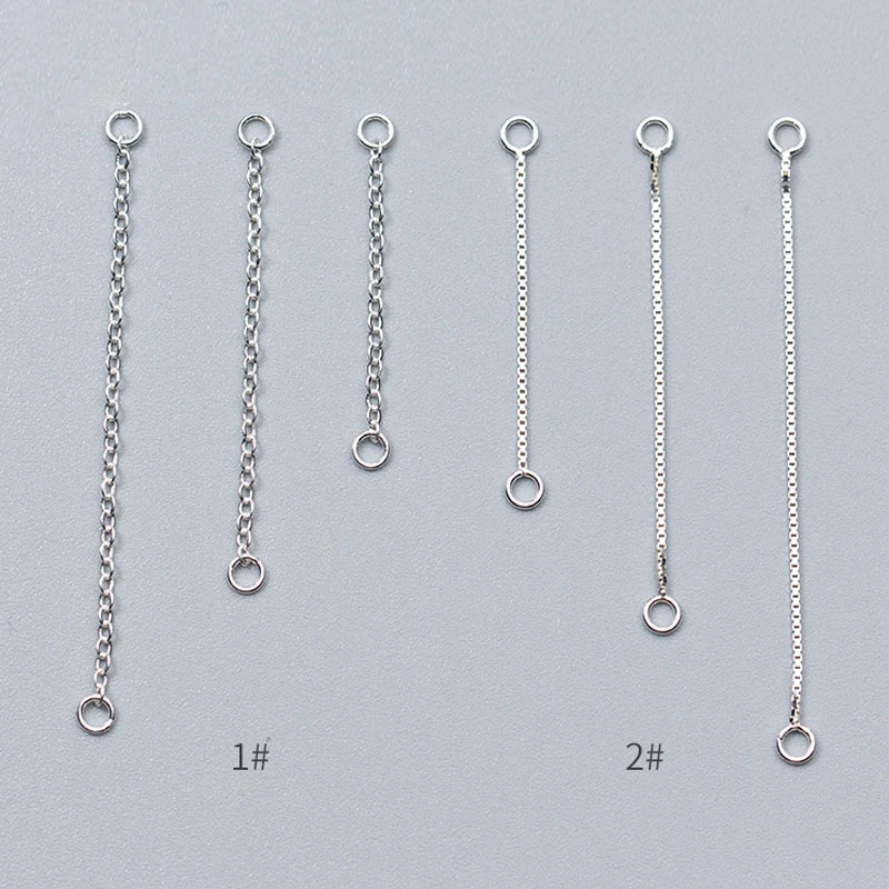 2pcs/lot 100% 925 Sterling Silver Earring Line Connector Chains 3cm 4cm ...