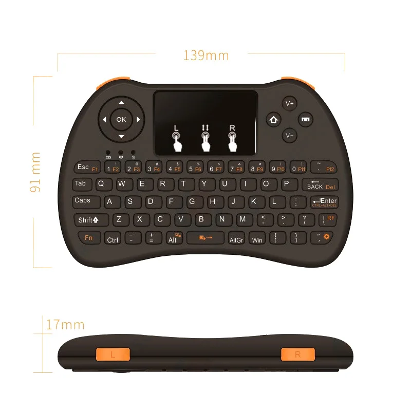 Generic Mini Wireless Keyboard Remote Control 2.4GHz Air Mouse with RGB ...