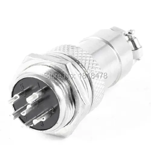GX16 6 Panel Mount GX16 16mm Screw 6 Pin Metal Aviation Connector Plug ...