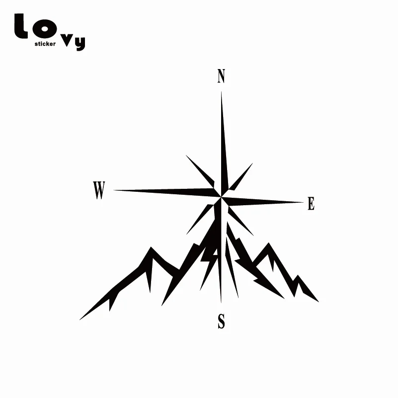 NSWE Fashion Compass Rose Navigate Offroad Car Sticker Car Styling ...
