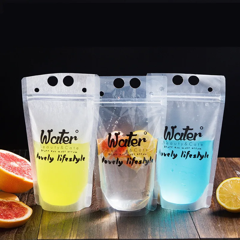 100pcs 500ml Cute Design Stand Up Plastic Drink Packaging Bag Pouch For ...